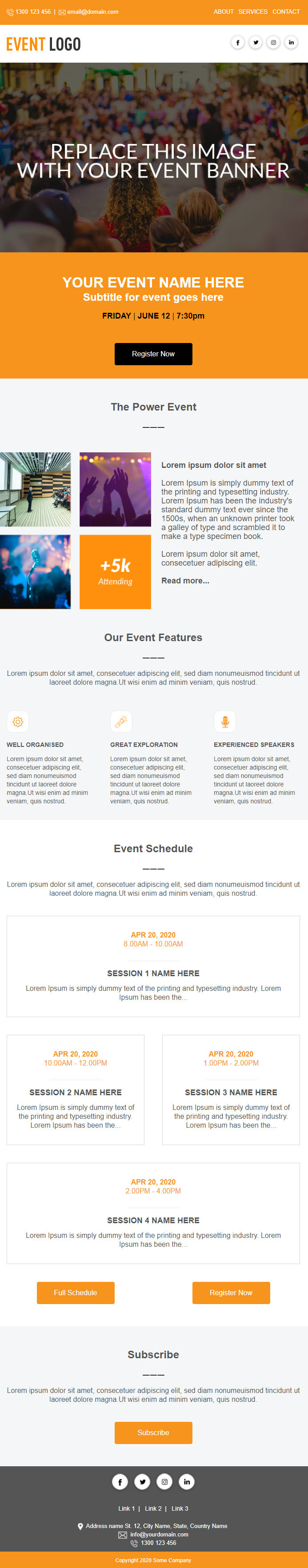 Event Invitation Email Template 1 Vision6